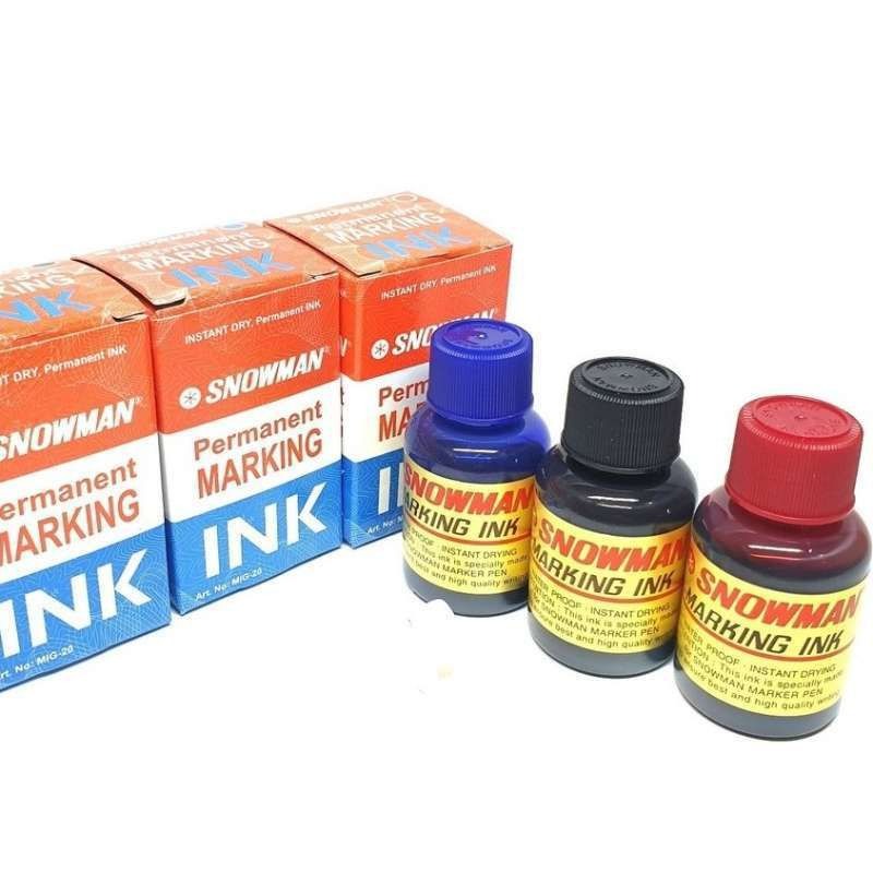 Isi Ulang Tinta Spidol Permanent Snowman MIG-20 - Anti Air & Pekat!