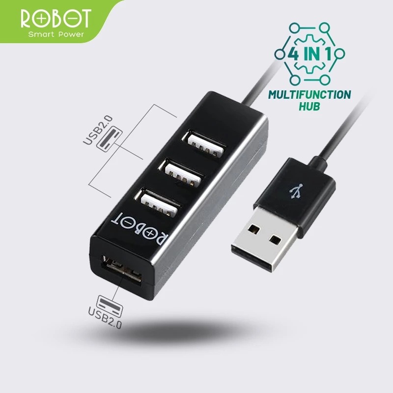 Jual ROBOT H140-80 USB HUB 4 Ports 80cm | USB 2.0 High Speed | Plug and ...